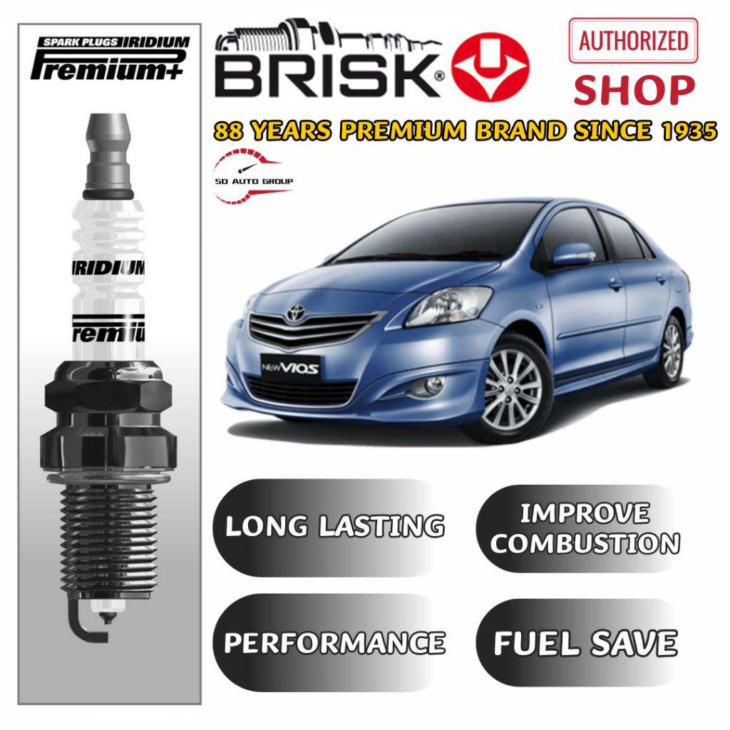 BRISK PREMIUM+ PLUS P2 DR15YIR-1 - TOYOTA VIOS NCP93 SPARK PLUG(1set ...