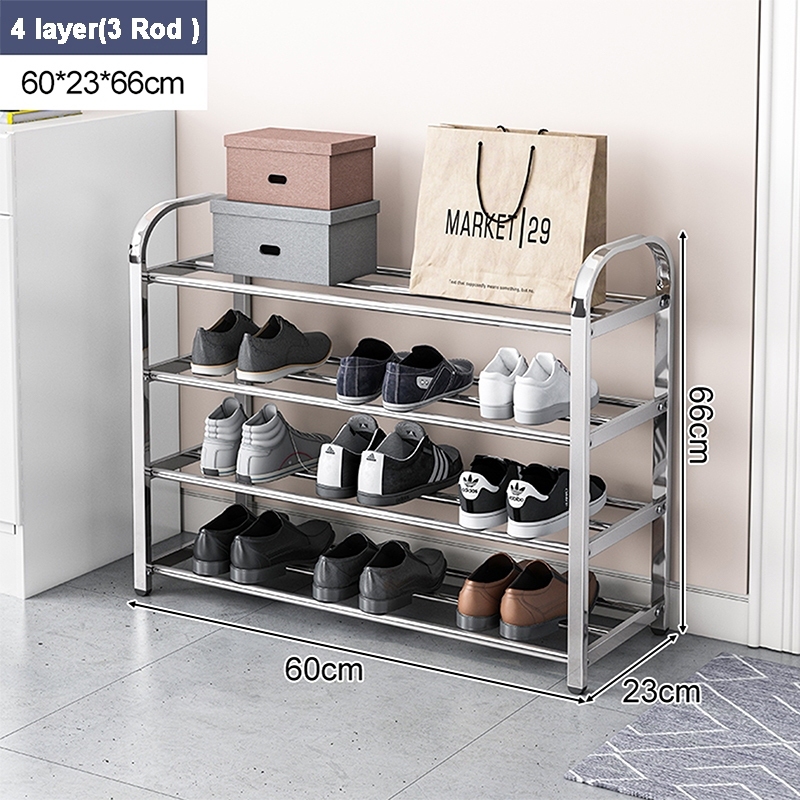 Stainless Steel Shoe Rack Shoe Cabinet Rack Rak Besi Indoor Outdoor ...