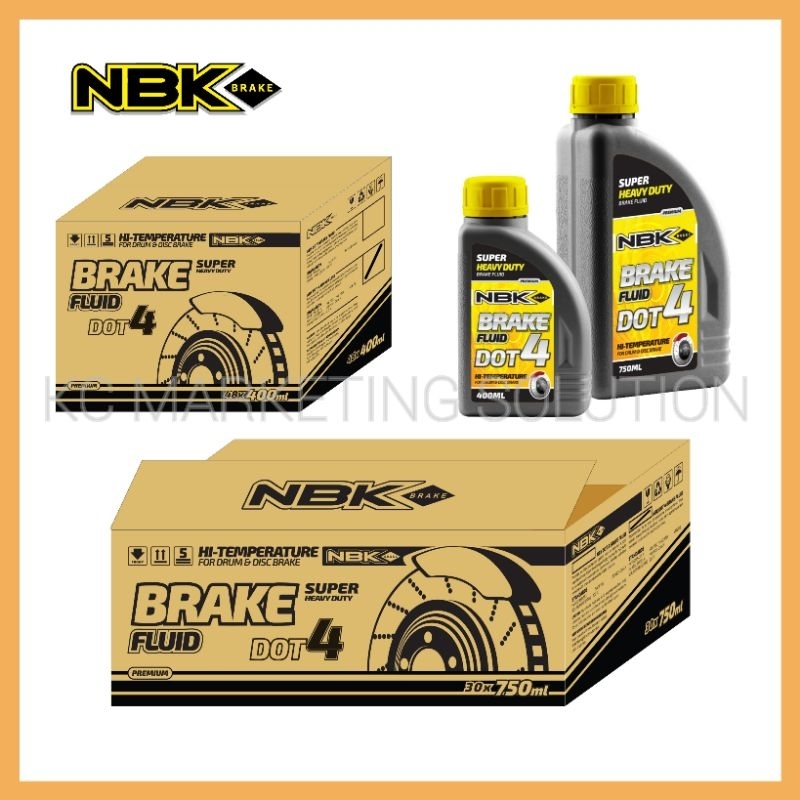 [1 Carton = 30 Bottles] NBK DOT 4 Brake Fluid 750ml (For Drums & Disc ...