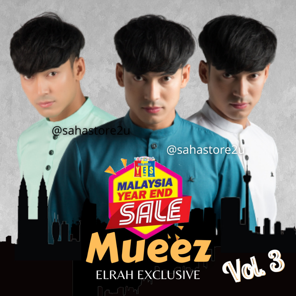 Kurta Mueez Vol3 Elrah Exclusive BAJU RAYA Emerald Aqua Teal White ...