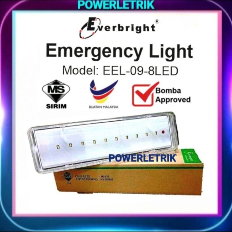 EVERBRIGHT EEL-09-8 LED/ EEL-09-16 LED SURFACE TYPE EMERGENCY LIGHT ...