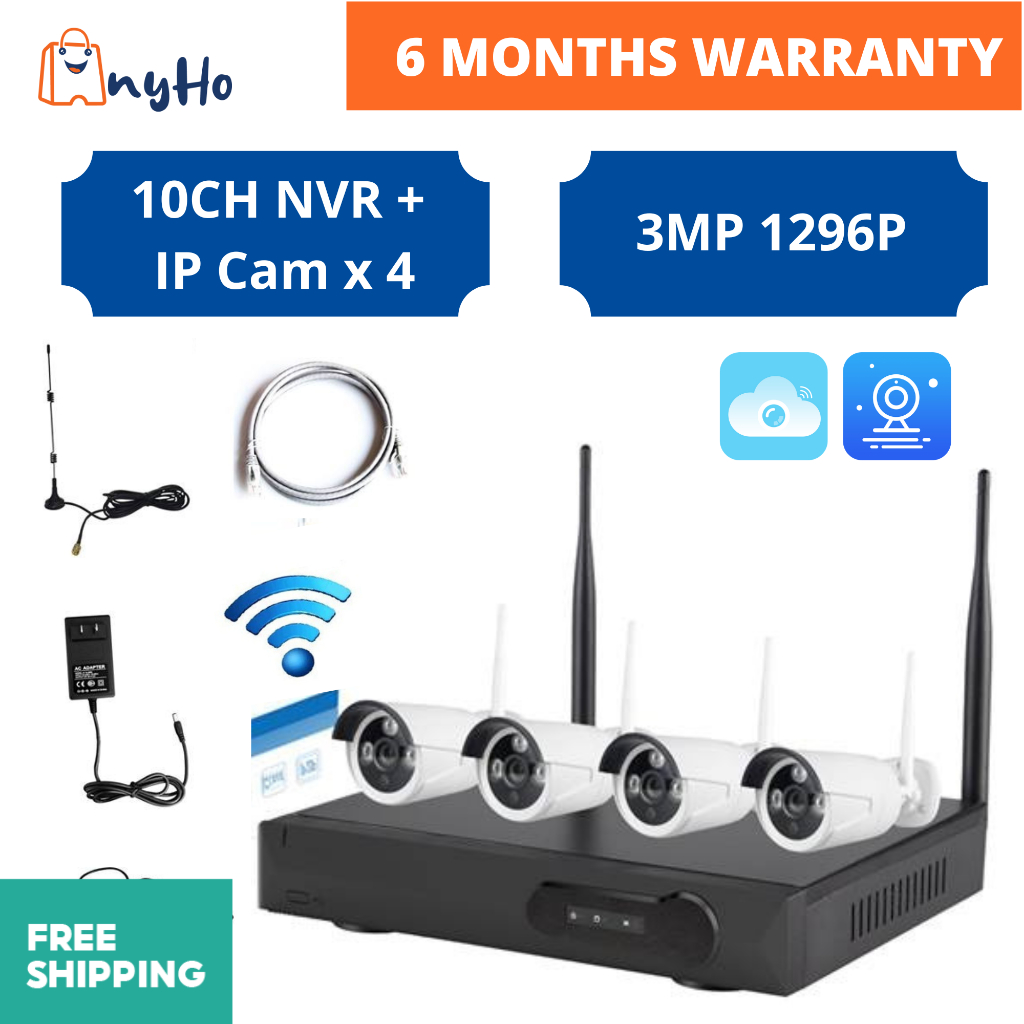 IP PRO 10CH Wireless NVR CCTV 3MP Full HD 1296P Outdoor IP Camera NVR ...