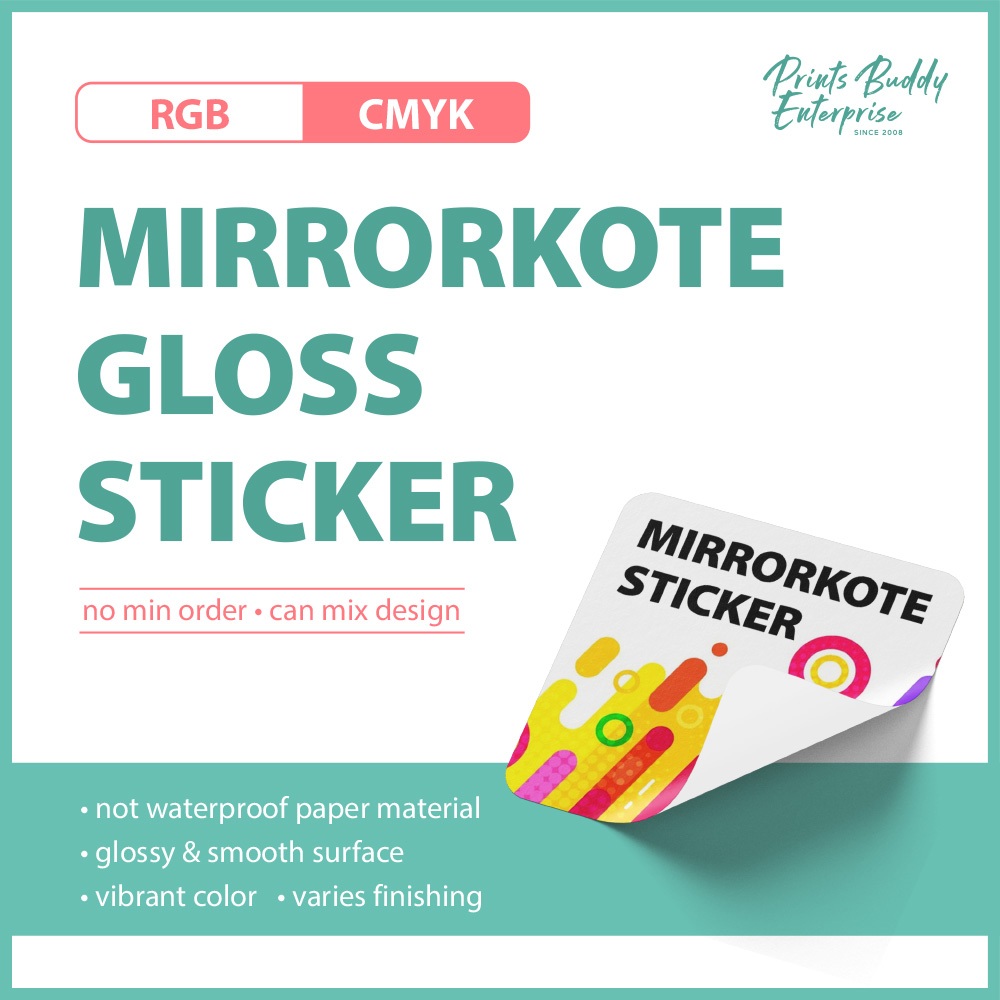 [Print-Own-Design] Mirrorkote Sticker with Die-Cut (Sticker / Label ...