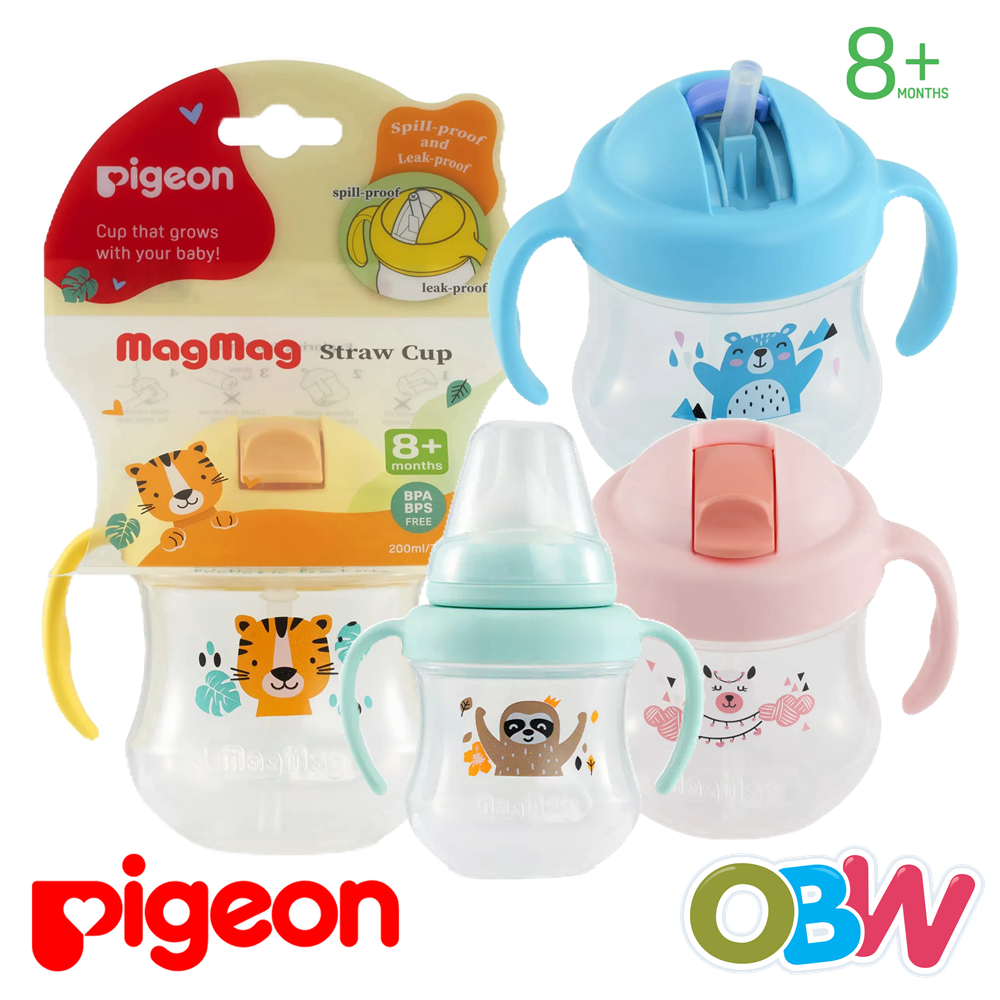 Pigeon Mag Mag Straw Cup 200ml | Baby Straw Bottle | Mag Mag Spout Cup ...
