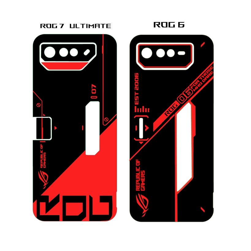 ROG 7/6/5/3/2/1 /ROG Phone Fusion Wrap Skin Black Red Hybrid Material ...