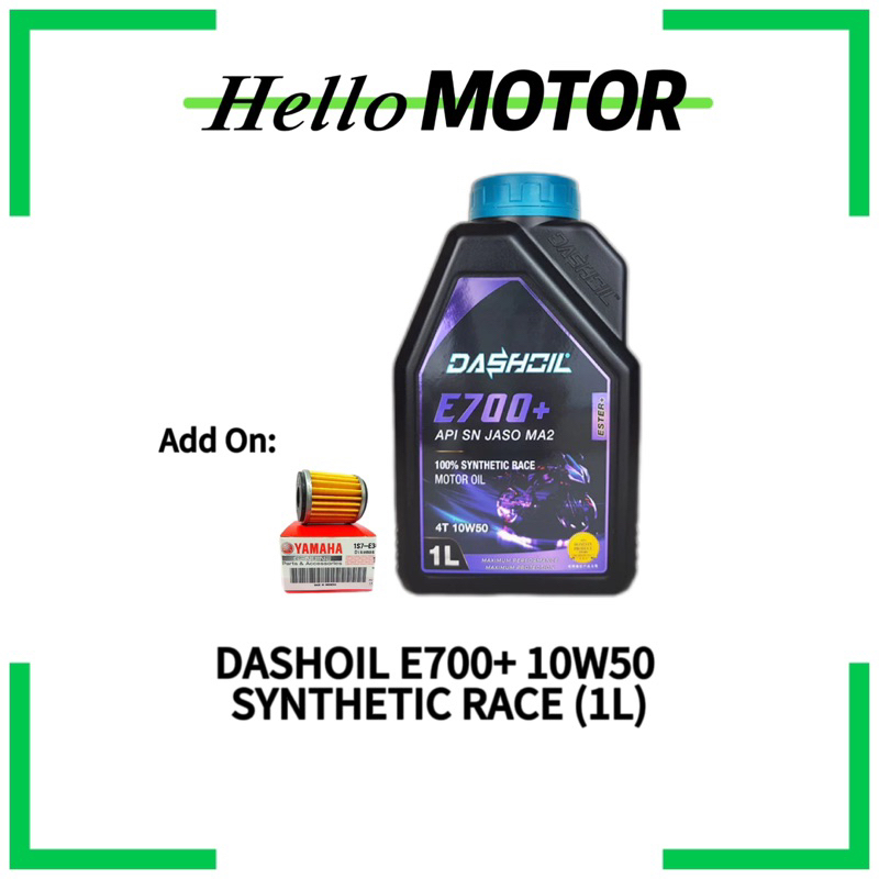 DashOil Ester+ E700+ 4T 10w50 1L Fully Synthetic SN Motorcycle Engine ...