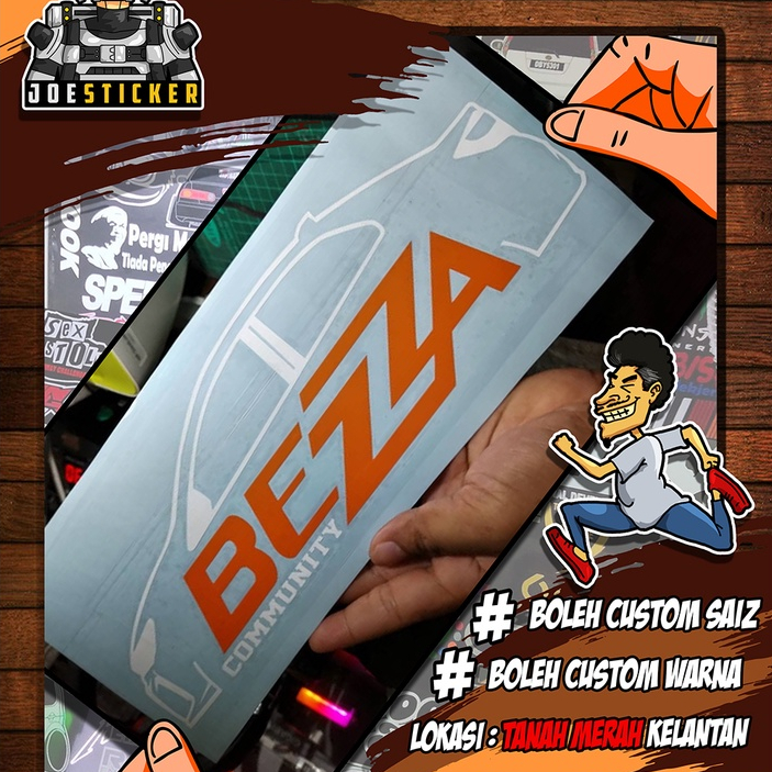 sticker bezza community saiz 3.7x12 inci | Shopee Malaysia
