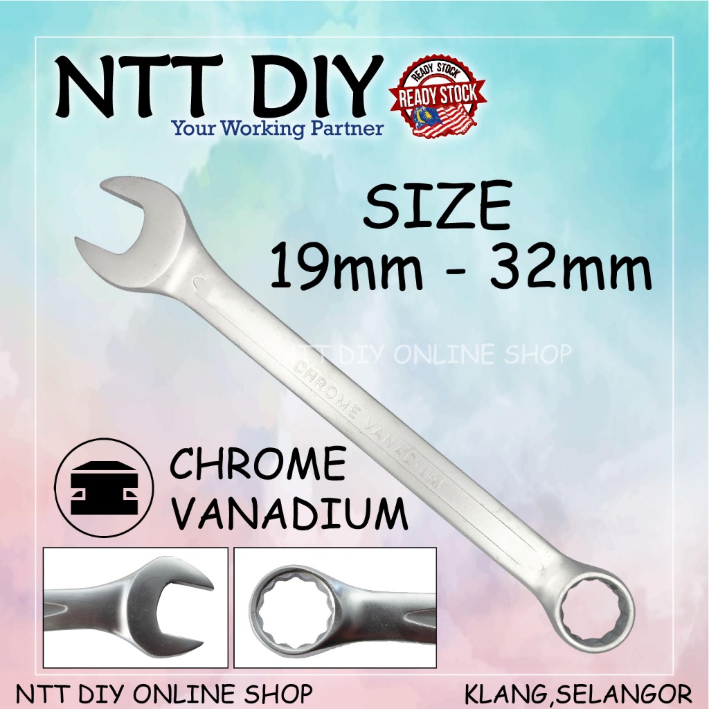 NTT DIY Spanar Gabungan Cincin Biasa Keluli Karbon Tugas Berat / Heavy ...
