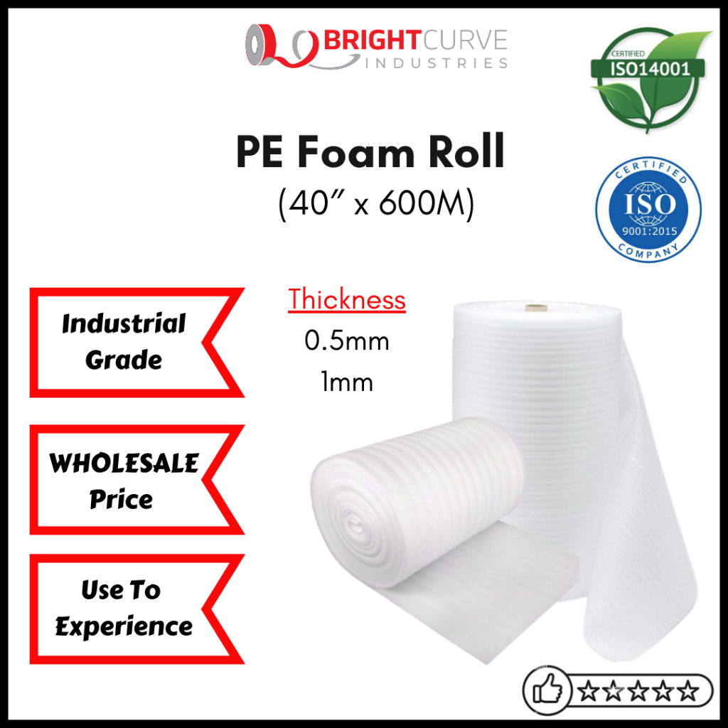 PE FOAM POLYETHYLENE ROLL: 0.5mm / 1mm x 1m x 300m / 600m | Shopee Malaysia