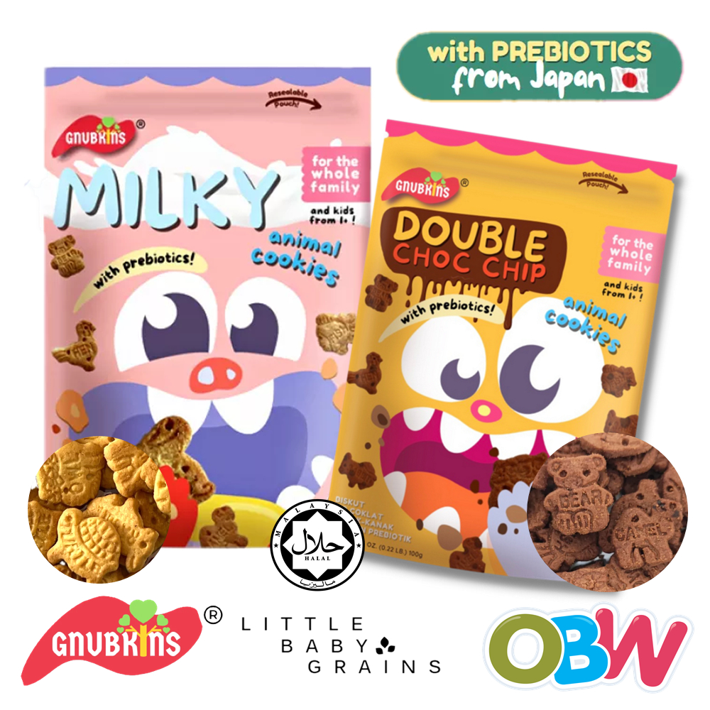 Gnubkins Little Baby Grains Double Choc Chip Animal Cookies With ...