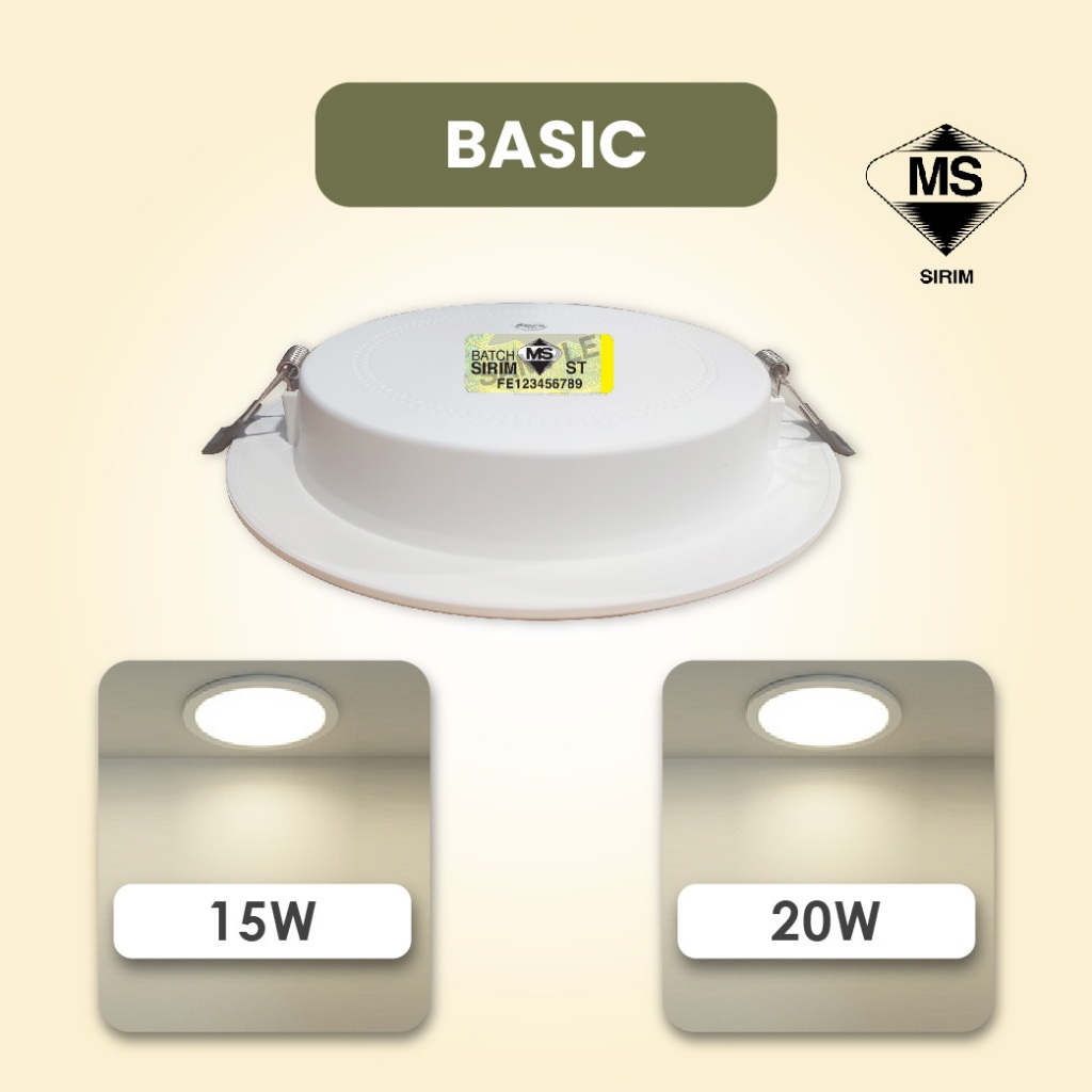 [SIRIM] LED Downlight 9W 12W 18W 24W Lampu Siling Rumah Round Recessed ...