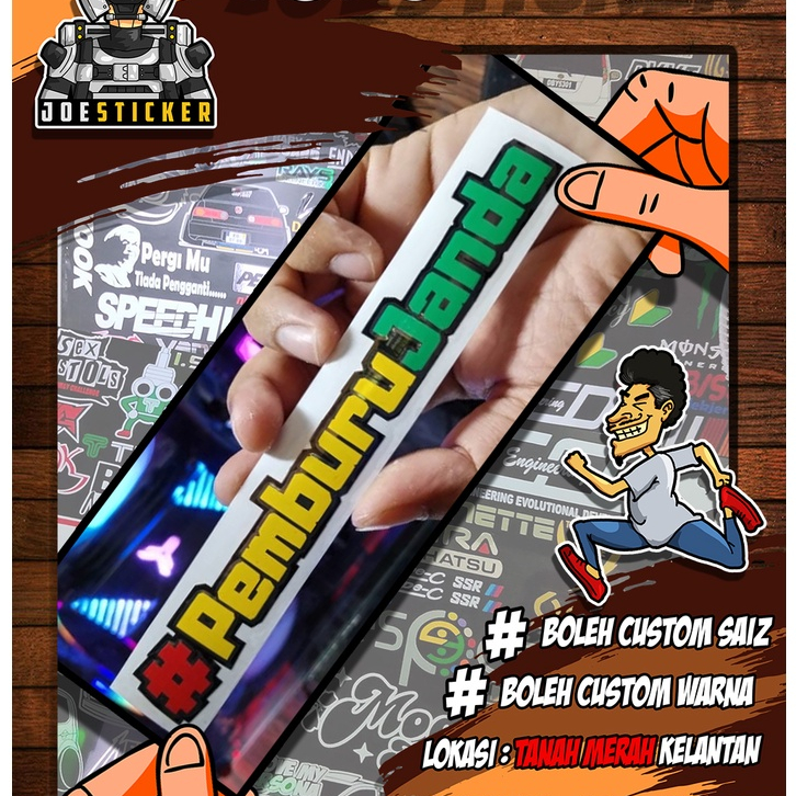 sticker pemburu janda untuk motosikal dan kereta saiz 0.8x6.5 inci ...