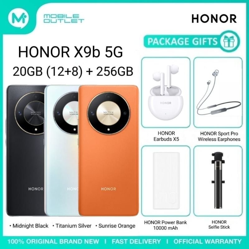 HONOR X9b 5G (20GB(12+8)+256GB) All-Angle Ultra Tough | 108MP | Battery 5800mAh | 120Hz Refresh ...