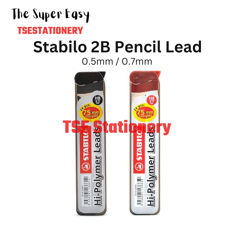 Stabilo 0.5mm /0.7mm 2B Pencil Lead Hi-Polymer 0.5mm x 75mm | Shopee ...