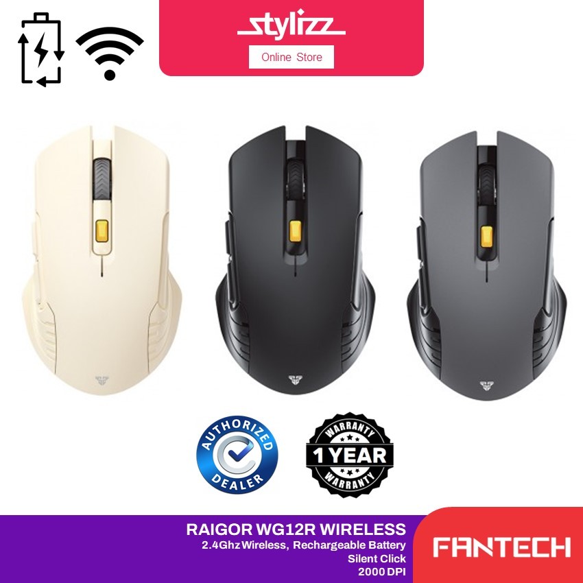 FANTECH CRUISER WG11 / WG12 / WG12R Rechargeable Battery WIRELESS MOUSE ...