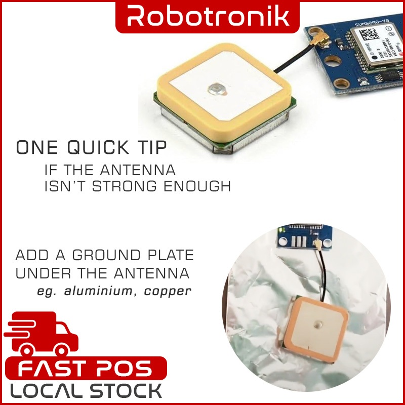 GPS Module NEO 6M Receiver w/ Ceramic Antenna, Track Location Time ...