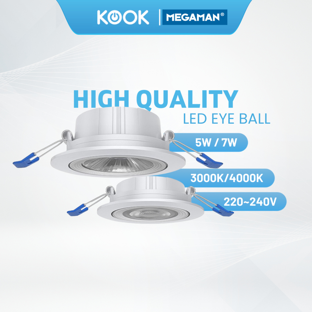 MEGAMAN Eye Ball 5W/7W Energy Saving Bulb LED Bulb Mentol LED Ceiling ...