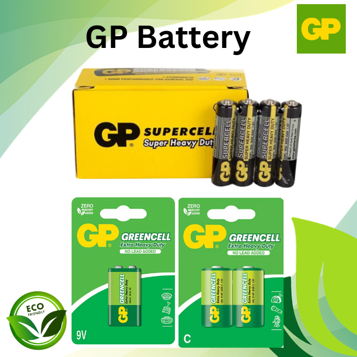 GENUINE GP BATTERY SUPERCELL SUPER HEAVY DUTY AAA/AA, 9V (TNG Smart Tag ...