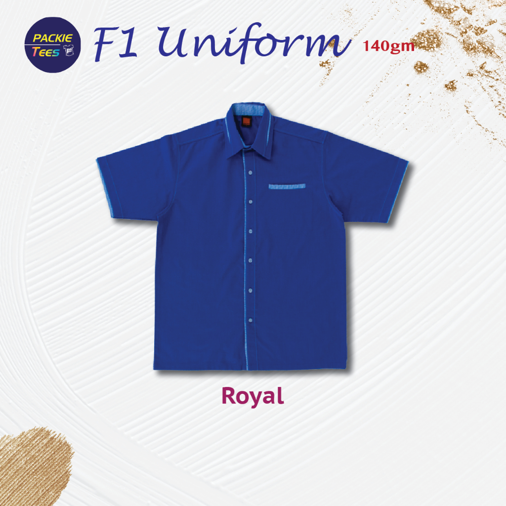 CORPORATE UNIFORM ROYAL BLUE 60% COTTON/40% POLYESTER COLLAR SHORT ...