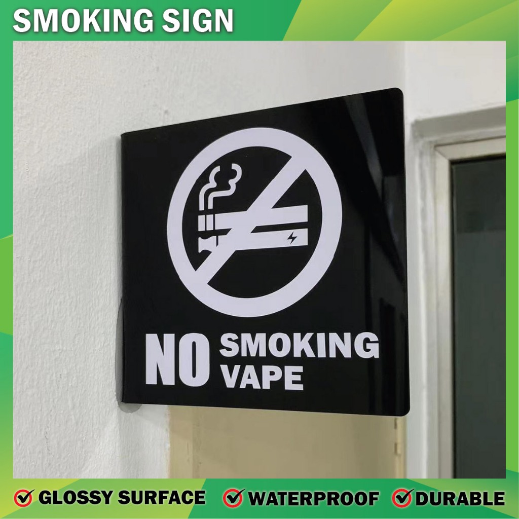 Smoking Sign / No Smoking Sign / No Vape / Smoking Area / Acrylic Sign ...
