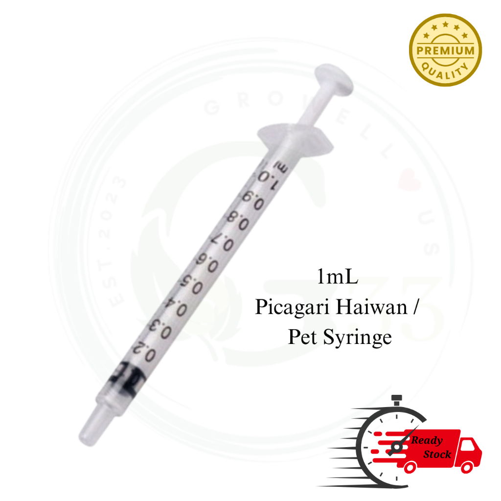 1mL Picagari Untuk Haiwan (tanpa jarum) / 1mL Pet Syringe (without ...