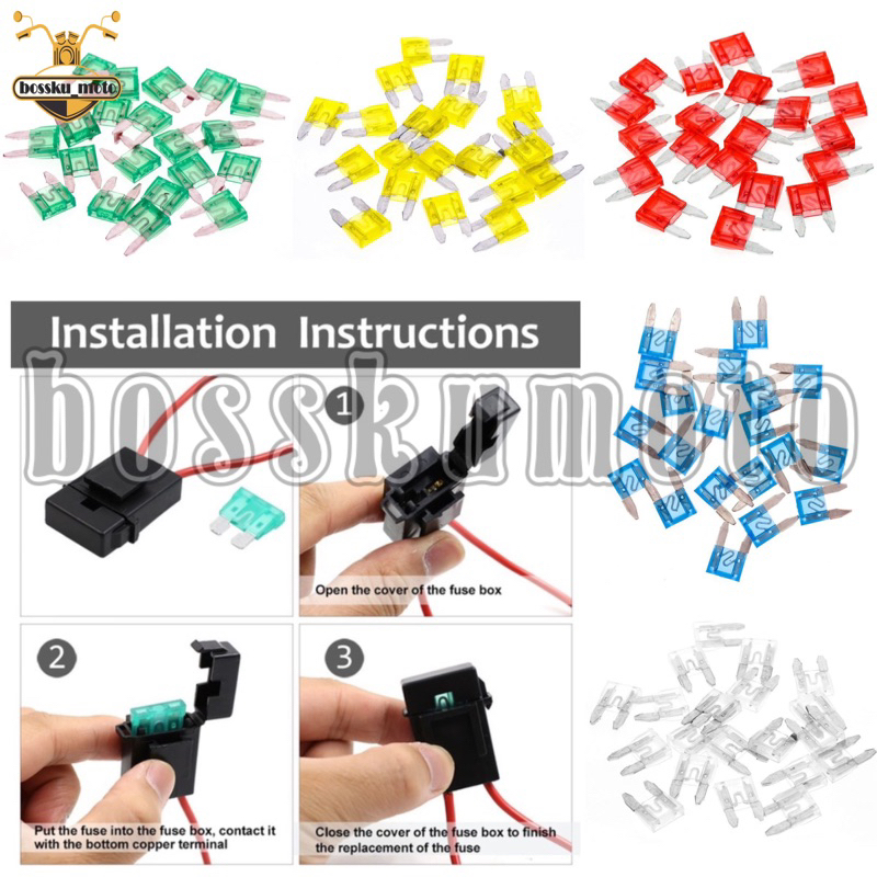 FUSE Y15ZR TZM WAVE125 Lc135 10A 15A 20A 25A 30A relay motor motorcycle ...