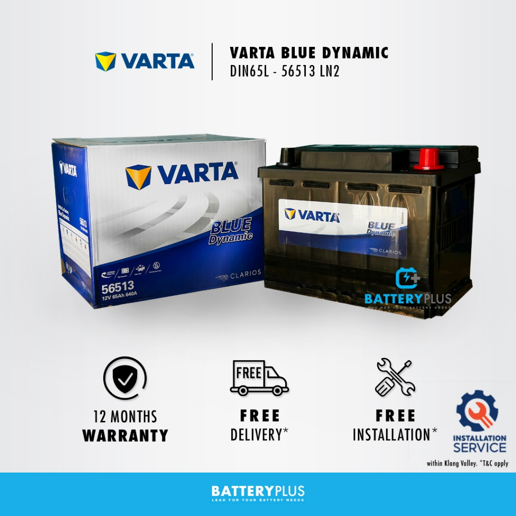 [ Installation Provided ] DIN65L | DIN65 | 56513 | LN2 Varta Blue Dynamic MF Car Battery For X50 ...