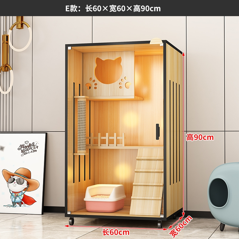 Cat villa solid wood cat cage cat house home cat nest display cabinet ...