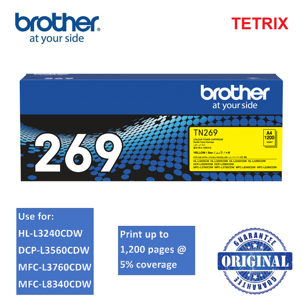 Brother TN-269BK TN-269C TN-269M TN-269Y Original Toner Cartridge HL-L3240CDW DCP-L3560CDW MFC ...