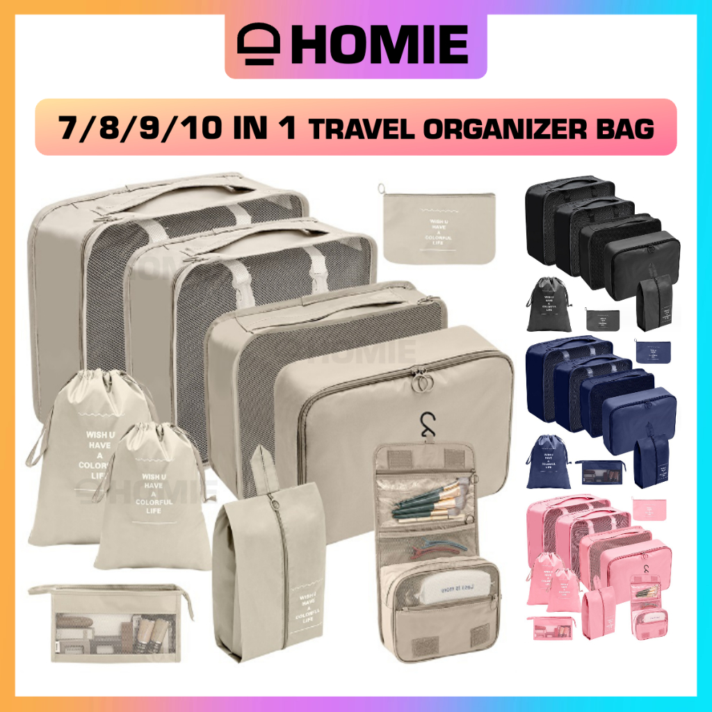 6/7/8/9/10 In 1 Set Travel Organizer Bag Luggage Packing Cubes Travel ...