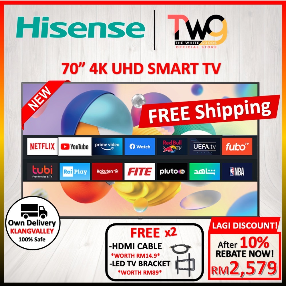 [FREE SHIPPING + 2 GIFT] Hisense 43" 50" 55" 58" 65" 4K Smart HDR 10 ...