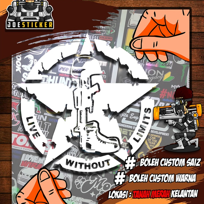 STICKER LIVE WITHOUT LIMITS PELBAGAI SAIZ DAN WARNA (1) | Shopee Malaysia