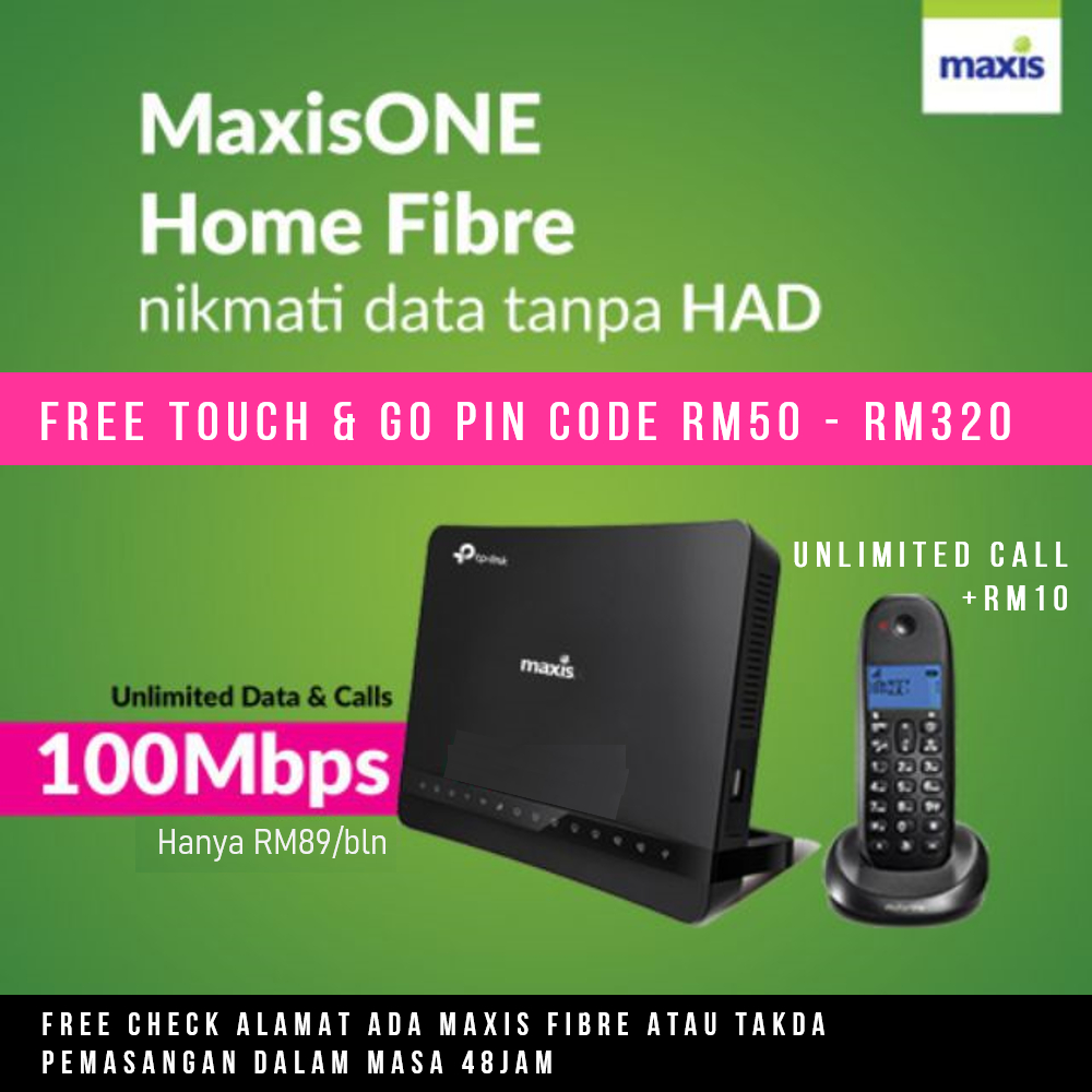 【100Mbps】MAXIS Home Fiber 100Mbps Unlimited Data - Free modem & Router ...