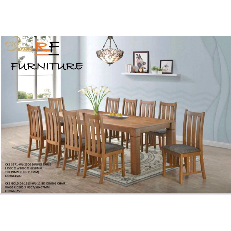 Dining Set/10 Seater Dining Set/Meja Makan (1x10)/RF FURNITURE DINING SET (1x10) | Shopee Malaysia