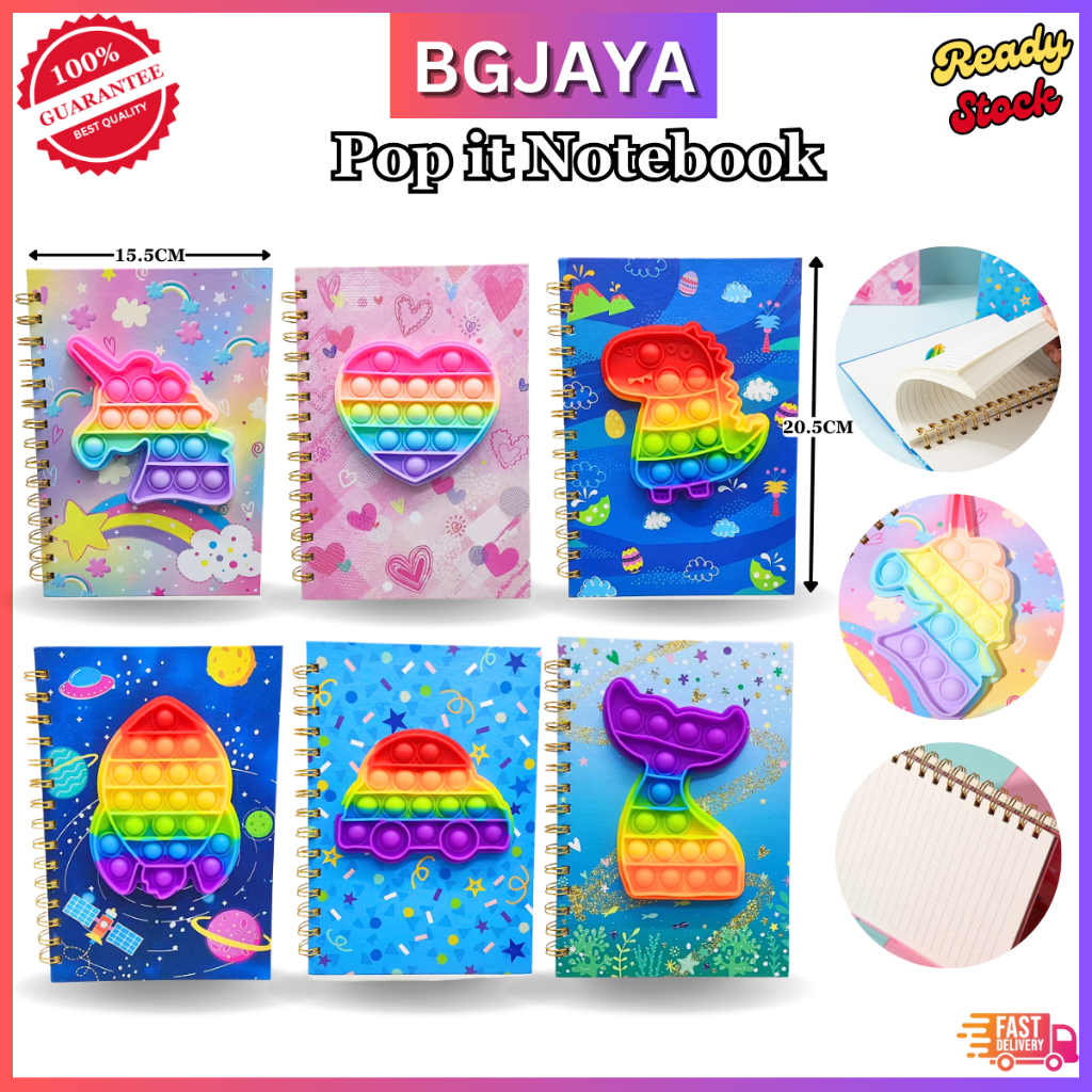 A5 Pop It Notebook Silicone Push Bubble Hardcover Fidget Toys Anti ...