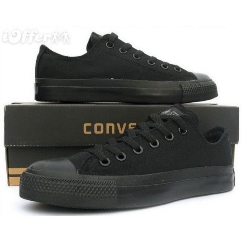 School Converse Classic All Star Canvas All Black Shoes / Kasut Sekolah ...