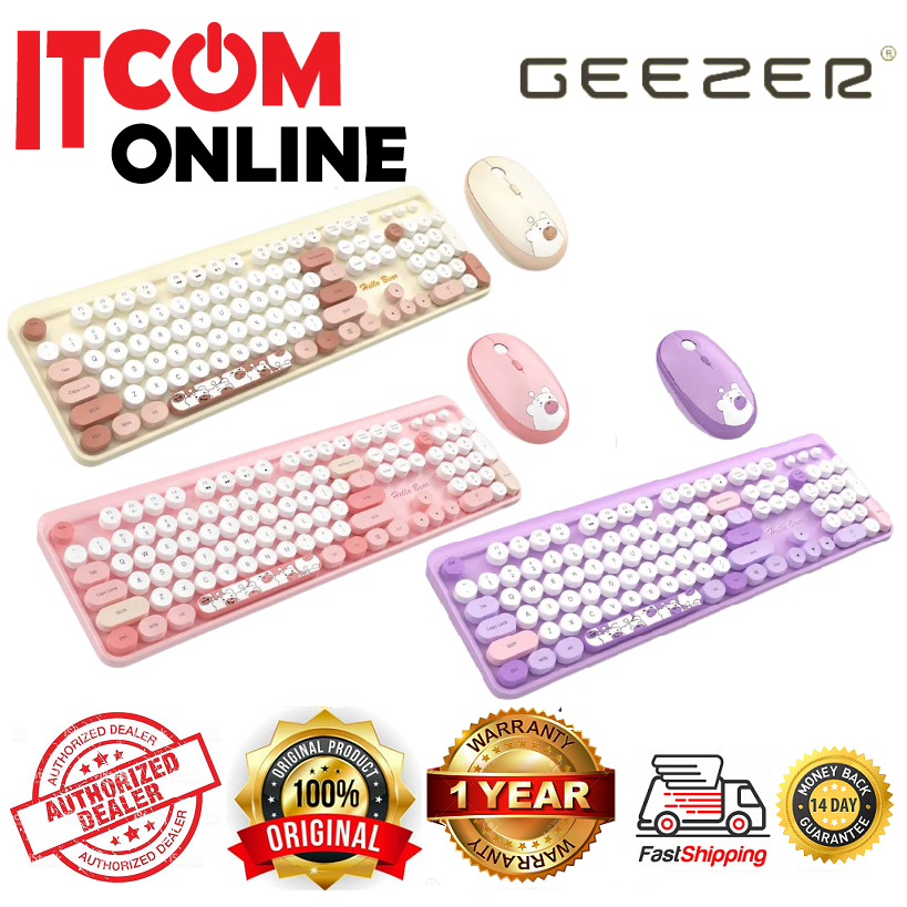 Geezer Hello Bear Wireless Keyboard Mouse Combo Many Colors Shopee Malaysia