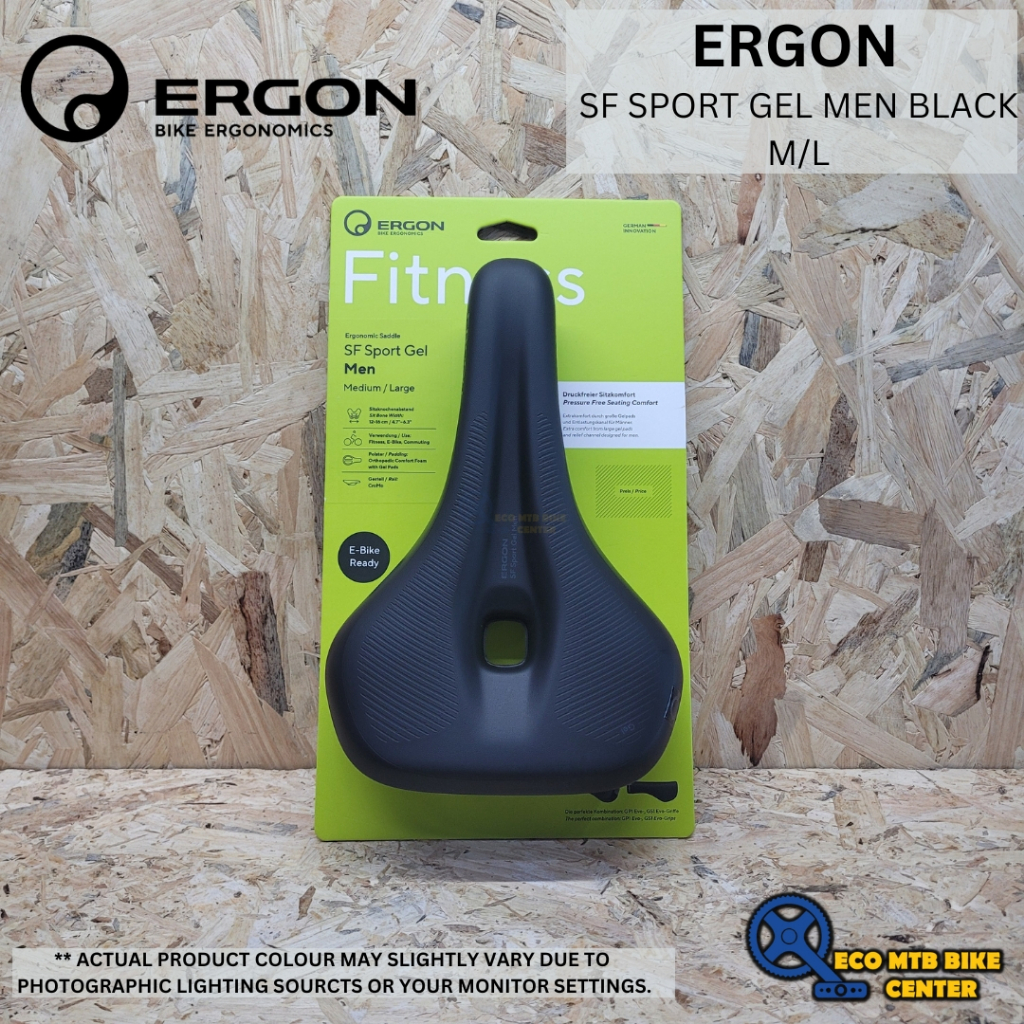 ERGON BIKES SADDLE SF SPORT GEL MEN BLACK ML | Shopee Malaysia