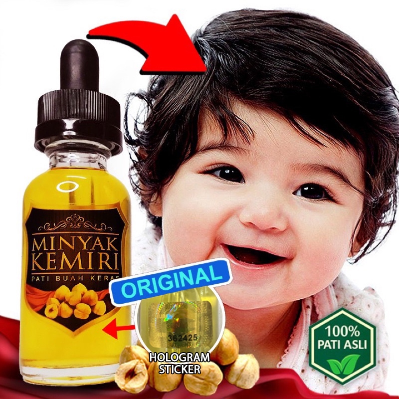 Baby Hair Oil Minyak Kemiri Buah Keras Asli Minyak rambut bayi Pelebat ...