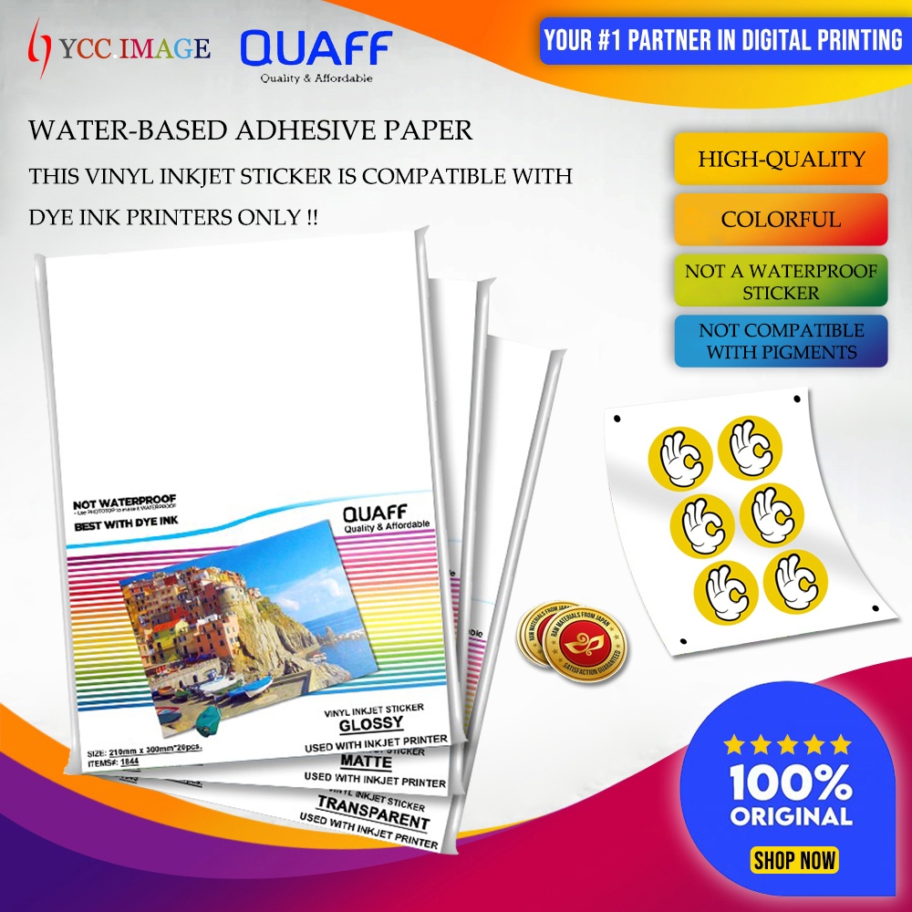 Quaff Vinyl Inkjet Sticker DIY Label Sticker Cartoon Sticker A4 Size ...
