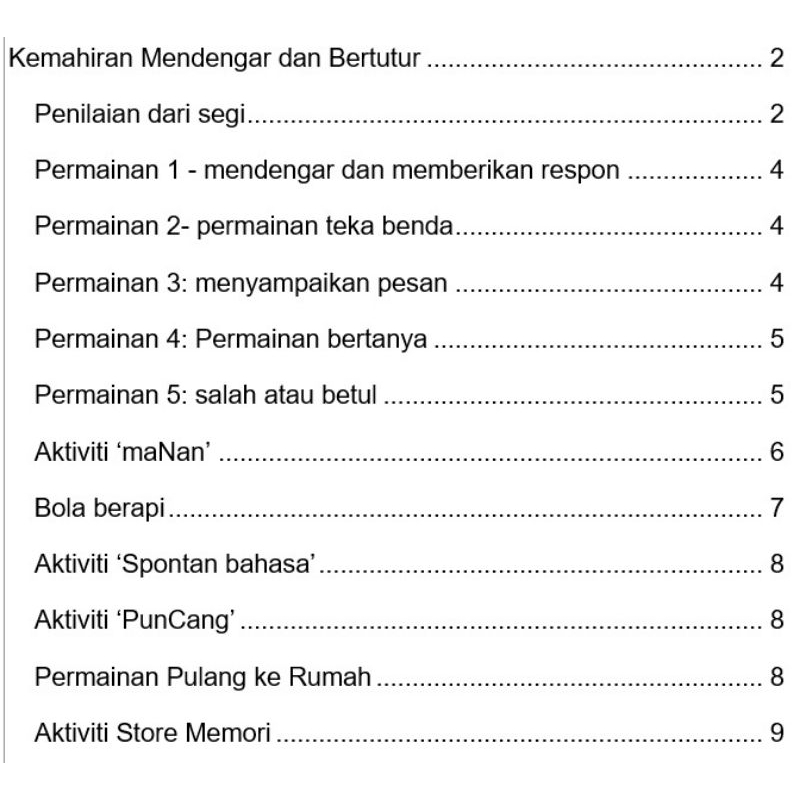 Contoh Aktiviti Kemahiran Mendengar Dan bertutur, membaca Dan Menulis ...