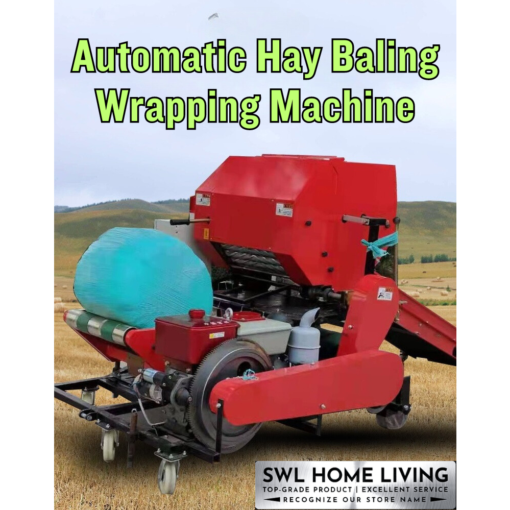 Automatic Hay Baler Machine Round Grass Bundling Wrapping Mesin Balut ...