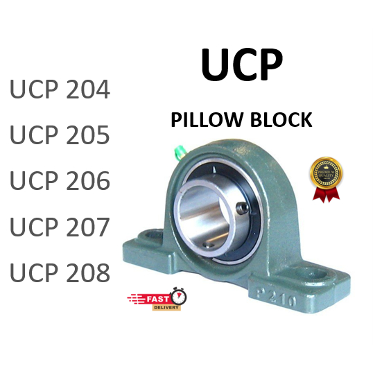UCP204 UCP205 UCP206 UCP207 UCP208 (mm and inch) Flange Pillow Block Bearing (READY STOCK ...