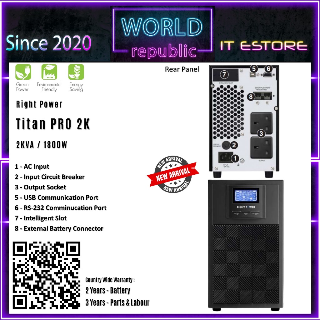 Right Power Titan PRO 3K / 2700W UPS - TitanPro3k - Output Power Factor ...
