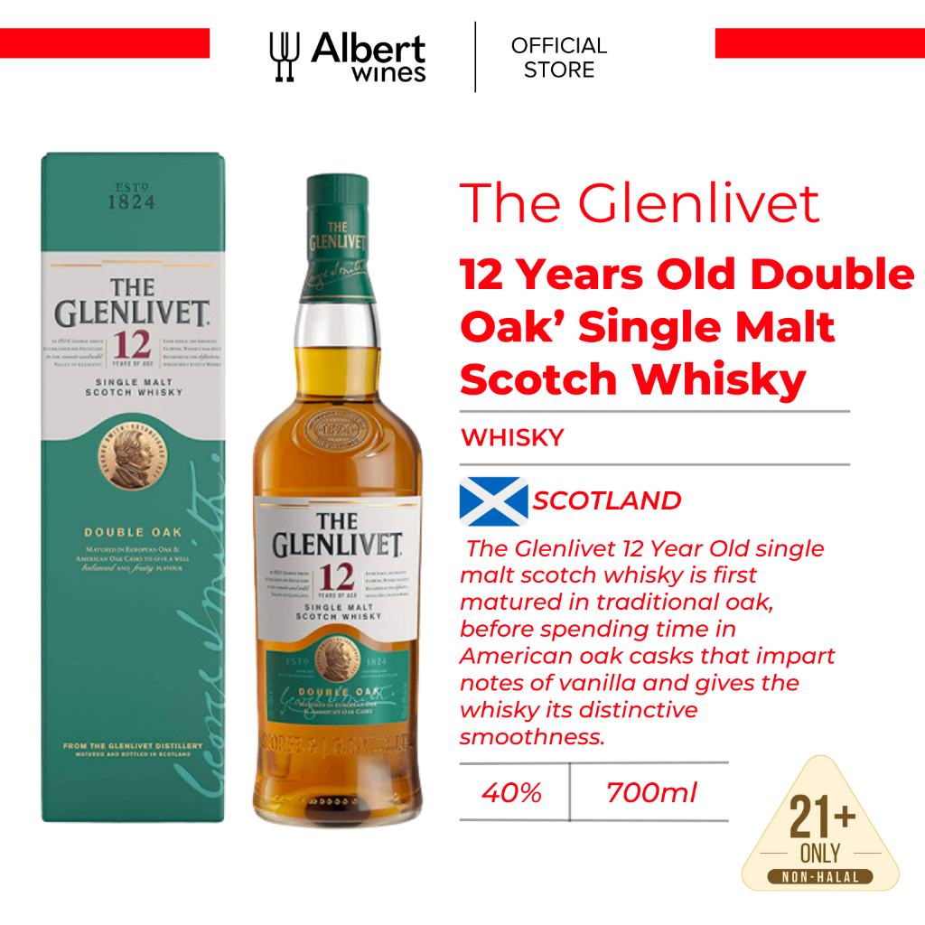 The Glenlivet ’12 Years Old Double Oak’ Single Malt Scotch Whisky 威士忌 酒 | Shopee Malaysia