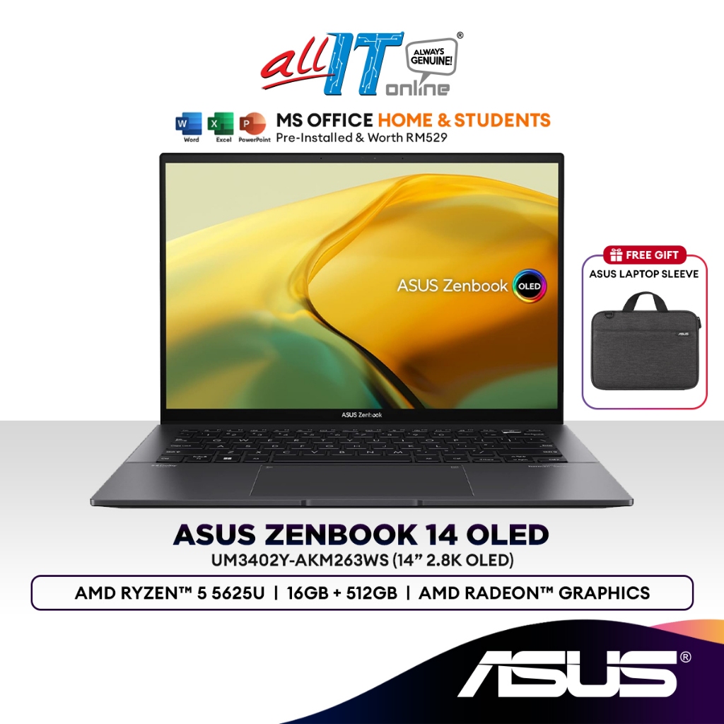 Asus Zenbook 14 Oled Um3402y Akm263ws 14 Laptop Amd Ryzen™ 5 5625u