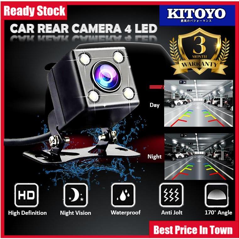 Kitoyo Car Reverse Camera 4 LED 170 Degree HD Night Vision Rear View ...