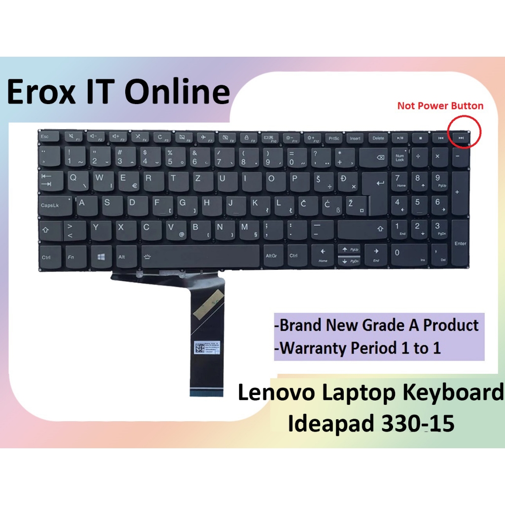 Replacement Keyboard for Lenovo Ideapad 330-15 330-15ARR 330-15AST 330-15IKB 330-15ICH 330-15ICN ...