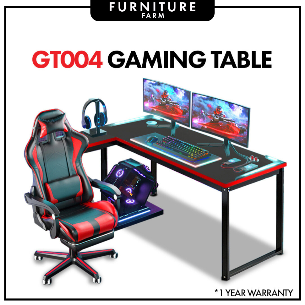 Furniture Farm: GT004 L Shape Gaming Table / Study Table / Working Desk ...