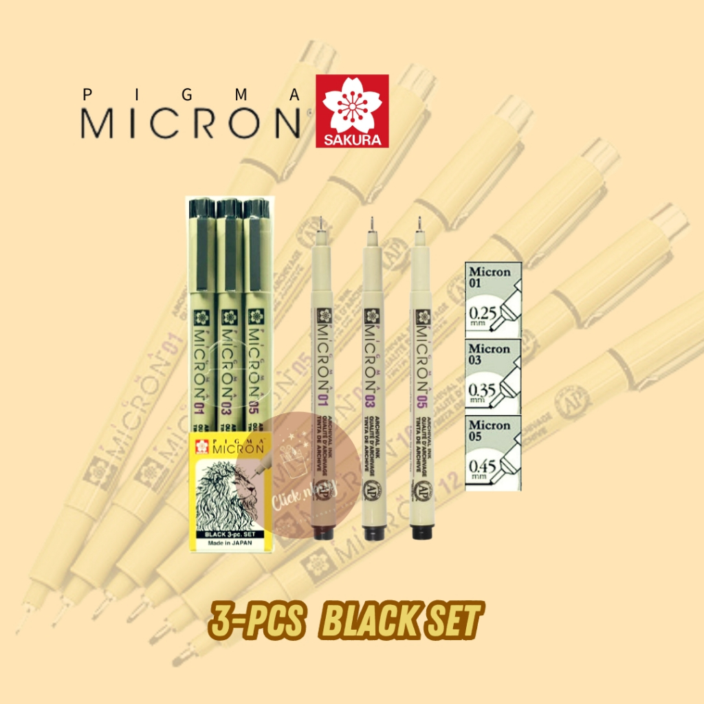 SAKURA Pigma Micron Technical Drawing Pen Set (Black & Color) | Shopee ...
